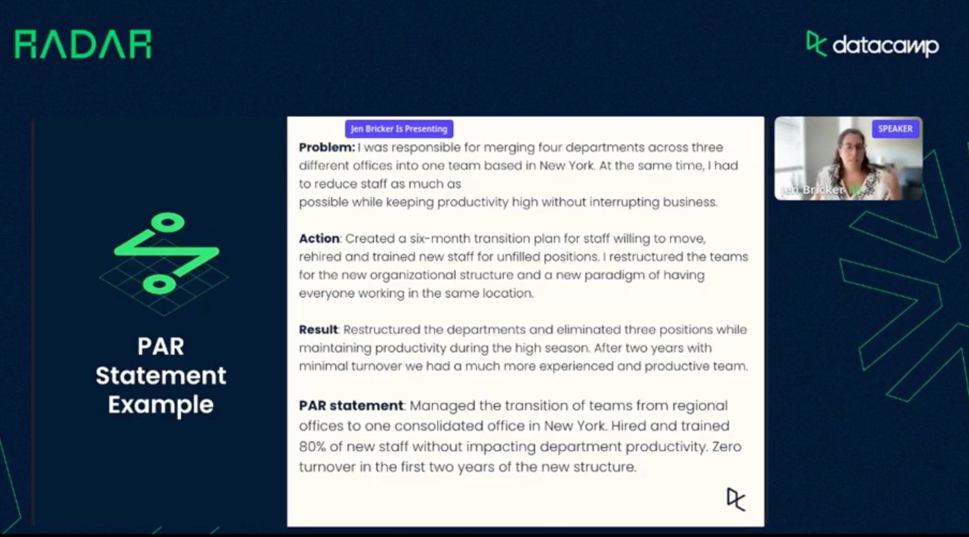Radar Recap — Acing the Data Science Resume with Jen Bricker | DataCamp