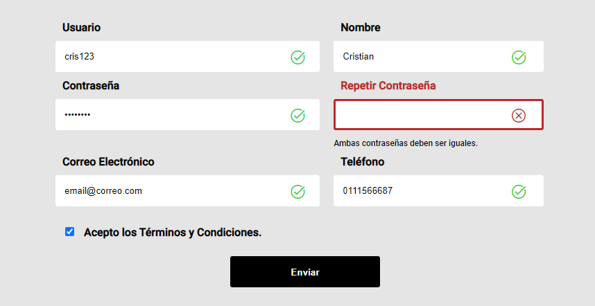 GitHub - chiky222/formulario-validaciones: Formulario en el que se validan los datos mediante ...