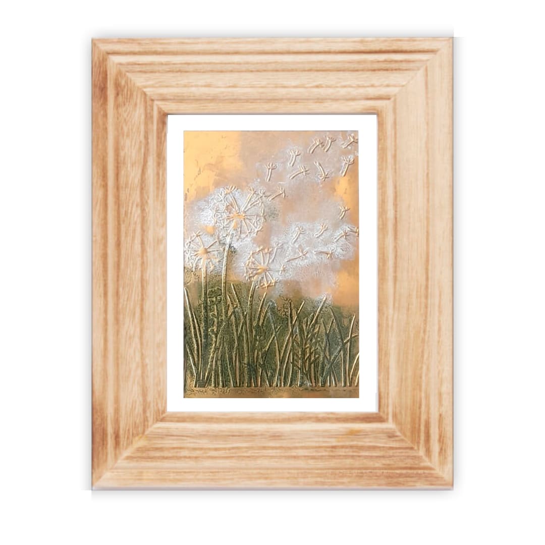 Tablou, Papadii in Soare, Embosat si Pictat in Acrilic pe Tabla de ...