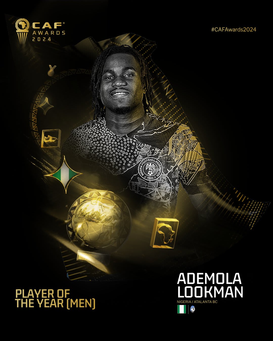 Ademola Lookman Crowned 2024 CAF African Player Of The Year In ...