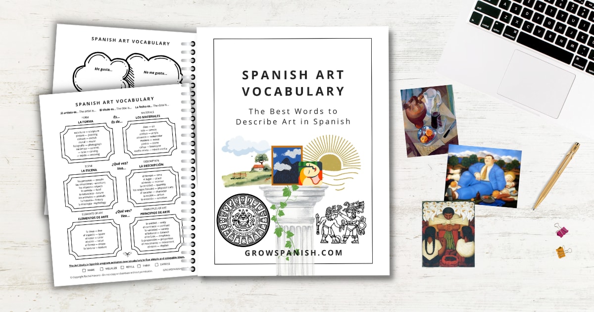 Free Spanish Art Vocabulary Worksheet ⁄ Grow Spanish