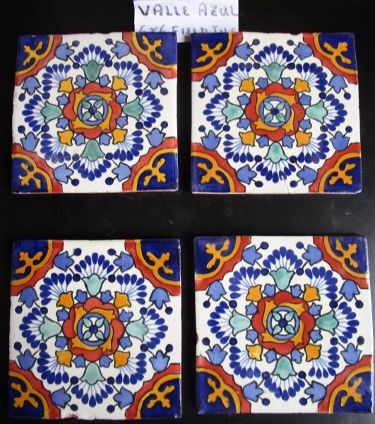 VALLE-AZUL-6X6-FT | ICT Antico Mexico Handmade Ceramic Tile