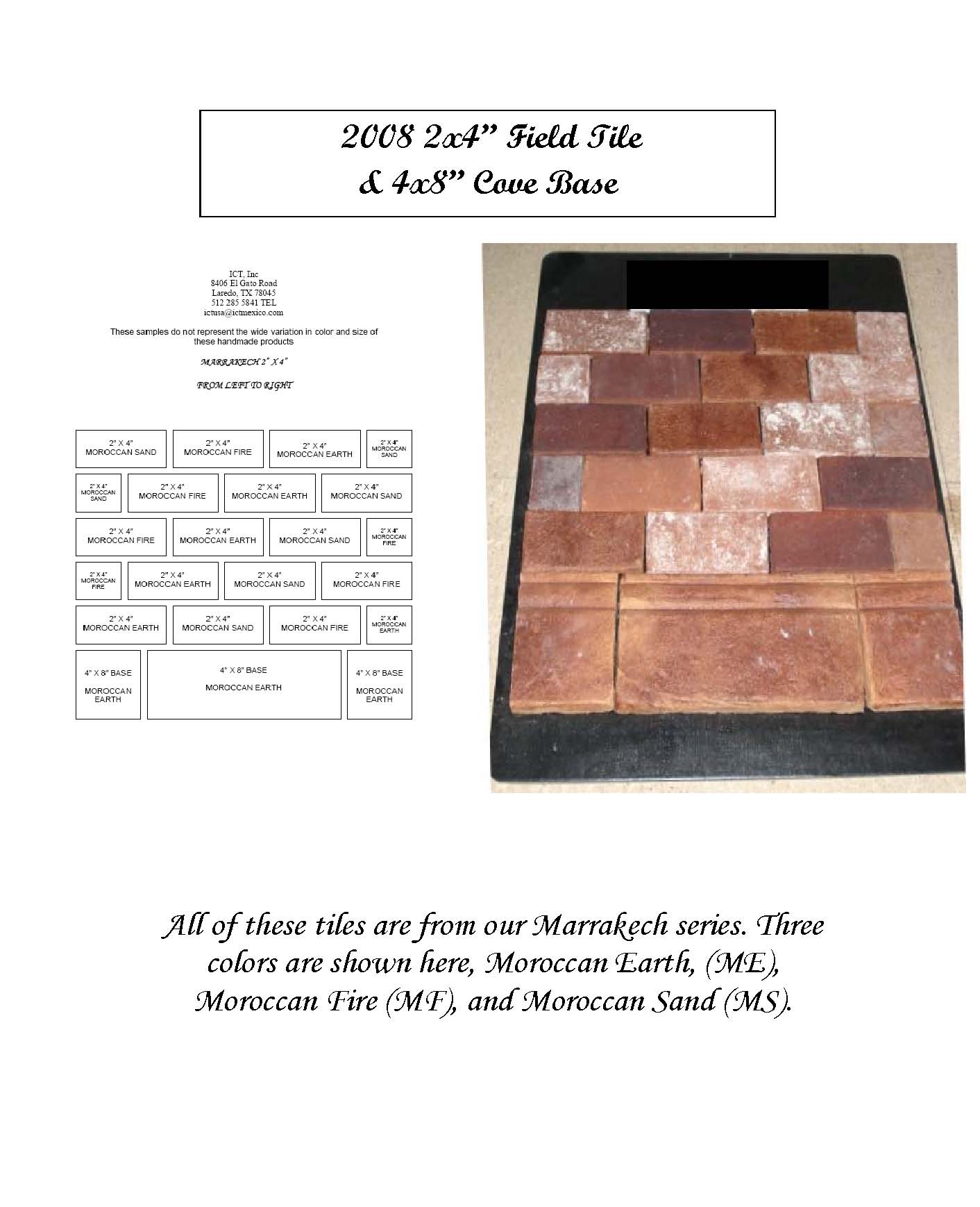 Marrakech Series Blend 2×4 Field Tile & 4×8 Cove Base | ICT Antico ...