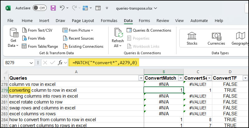 Excel: Find Cells that Contain Specific Text with SEARCH, MATCH, and COUNTIF