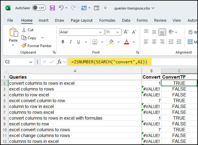 Excel: Find Cells that Contain Specific Text with SEARCH, MATCH, and COUNTIF