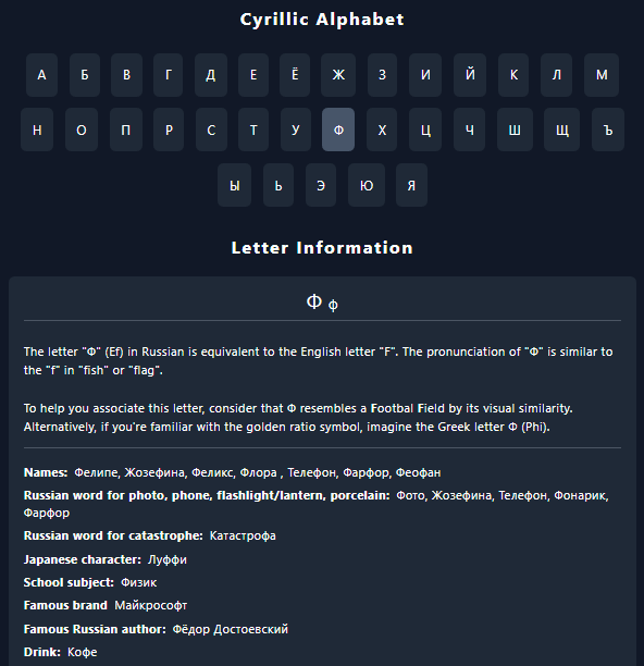 GitHub - lucane-asturias/vite-cyrillic-alphabet: a project that helps to learn the Cyrillic alphabet