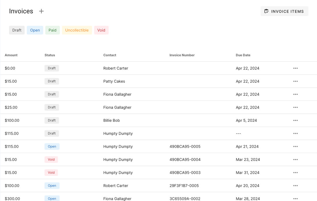 Invoices - Fetch