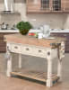 Farmhouse Work Console Table in White Chalk and Natural Finish by AFD ...