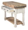 Farmhouse Work Console Table in White Chalk and Natural Finish by AFD ...