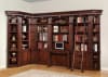Wellington 4 Piece Bookcase Library Wall with Bar Unit in Vintage Brown ...
