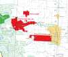 Detailed wall map of Alberta showcasing all First Nation Reserves ...