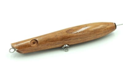 "Pebble lures" | Turned and hand surfaced unpainted wooden POPPER lure ...