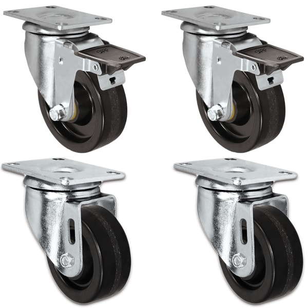 W/ PHENOLIC WHEELS - 3" thru 5" - up to 350 lbs