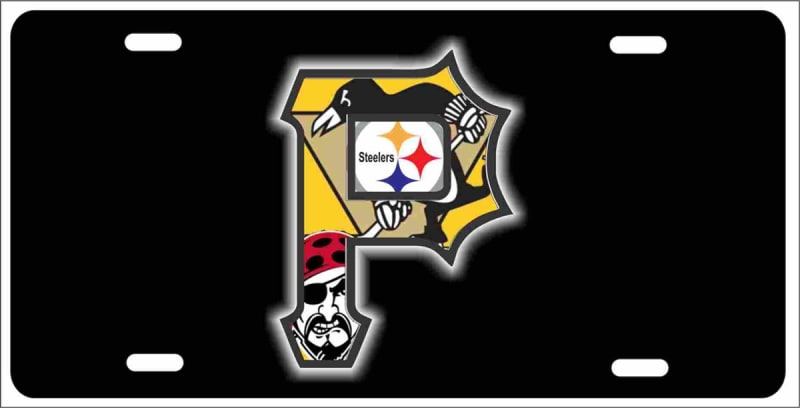 Pittsburgh P with Steelers, Penguins and Pirates logos personalized ...
