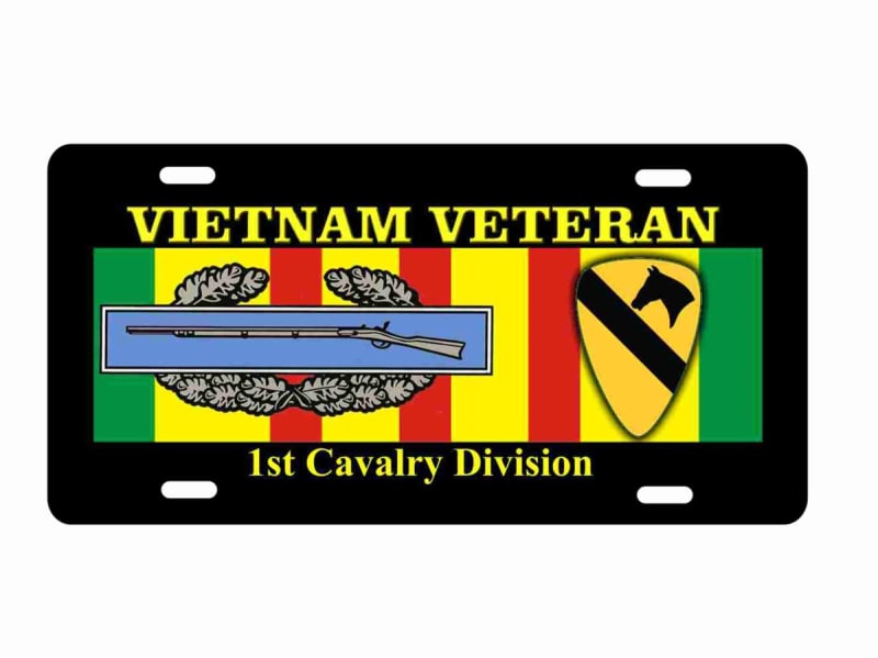 Vietnam veteran 1st cavalry Division CIB novelty Front license plate