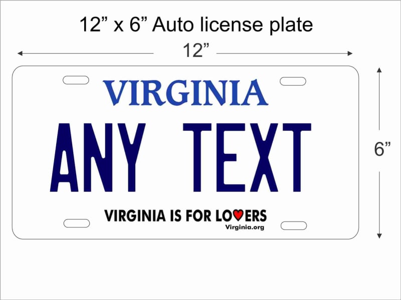 Virginia state replica License Plate personalized with your design ...