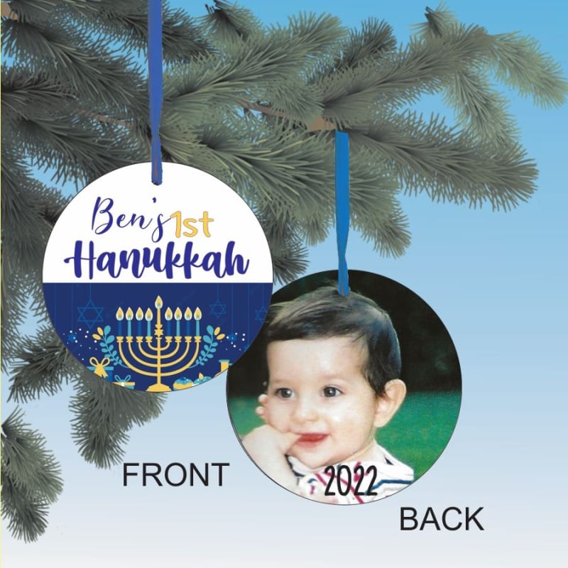 first Hanukkah Ornament with your photo car charm