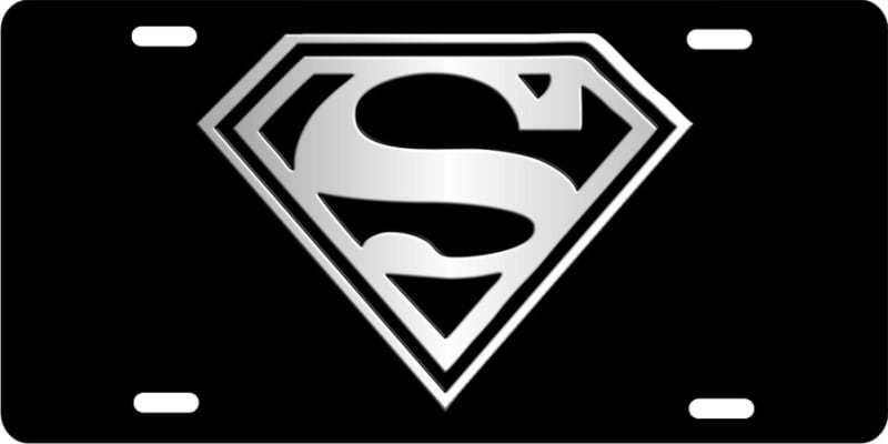 personalized novelty license plate black and white superman Custom ...