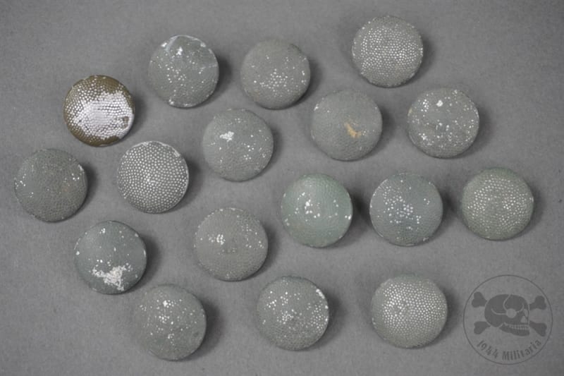 Original German WWII Fieldgray Heer/Waffen SS 19mm Buttons Set Of 14