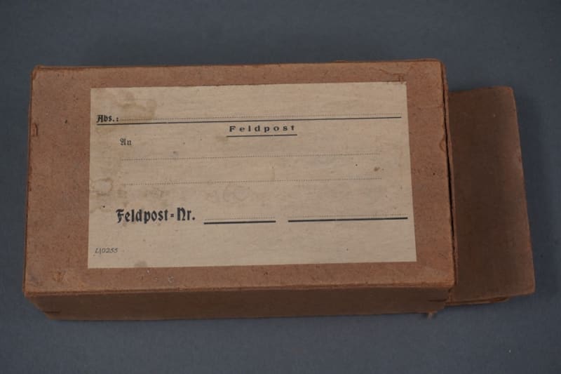 Original WWII German Feldpost Box With Glass Bottle