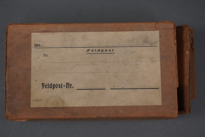 Original WWII German Feldpost Box With Glass Bottle