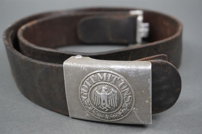 Original German WWII Heer Leather Belt And Buckle