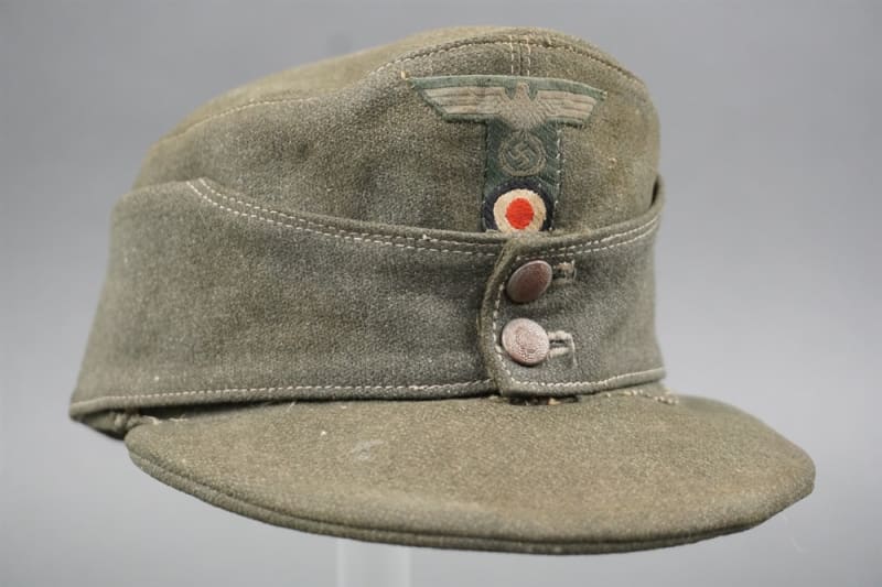 Original German WWII Heer M43 EM Fieldgray Wool Cap With GebirgsjÃ¤ger ...