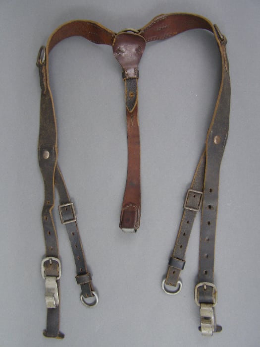 Original German WWII Leather Combat Y-Straps