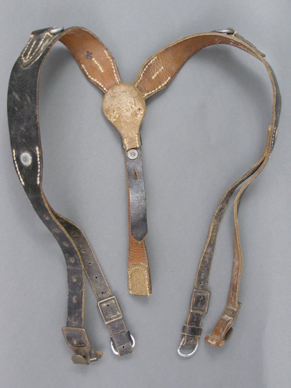 Original German WWII Leather Combat Y-Straps