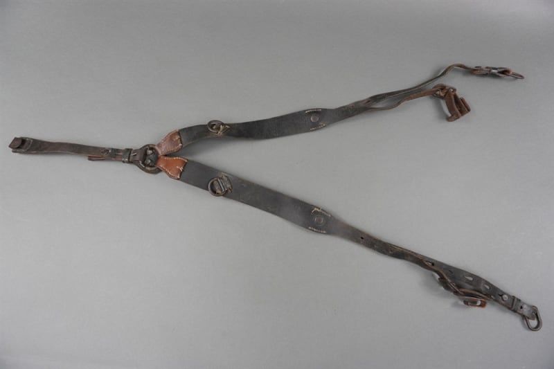 Original German WWII Leather Combat Y-Straps