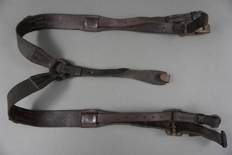 Original German WWII Leather Combat Y-Straps