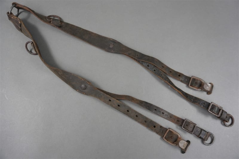 Original German WWII Leather Combat Y-Straps