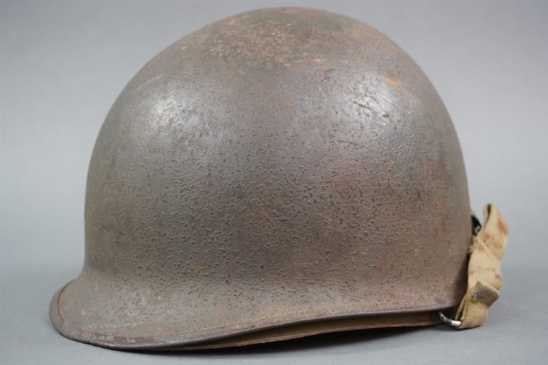 Original US WWII M1 Front Seam Helmet With Original Liner