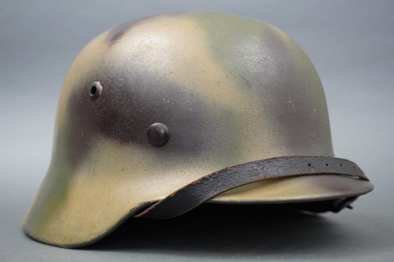 Original German WWII Refurbished Heer/Waffen SS M35 Helmet Tri-Colored ...