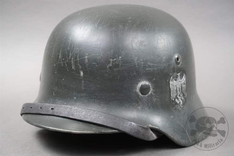 Original German WWII M35 Reissued Heer Single Decal Helmet