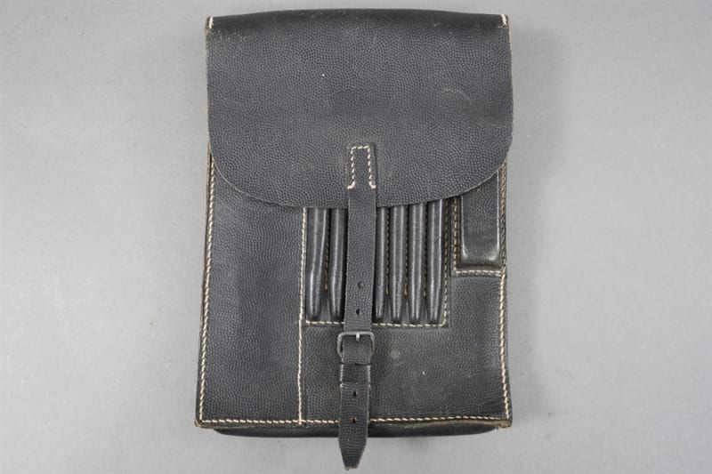 Original German WWII Black Leather Mapcase