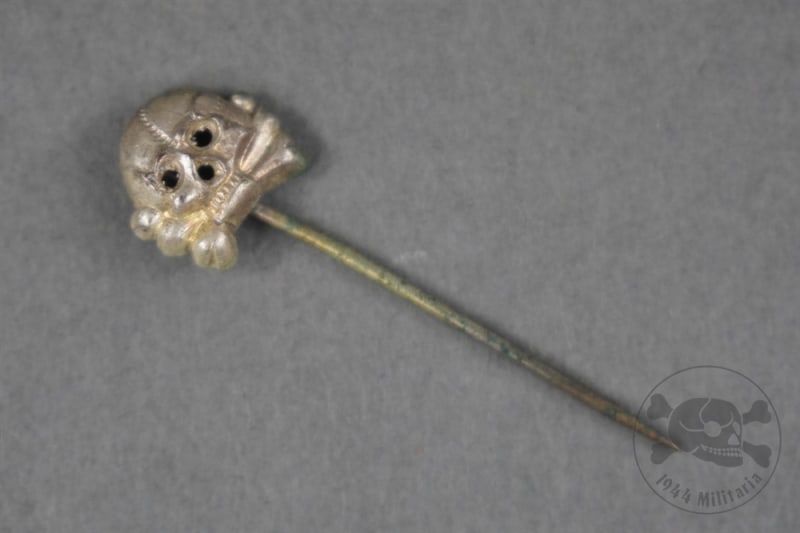 Original Third Reich SS or Panzer Skull Twist Stick Pin