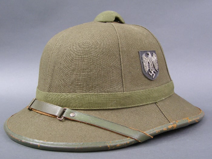 Original German WWII First Pattern Afrika Korps Tropical Pith Helmet
