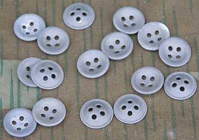 Original German WWII Zinc Metal Dish Shirt Buttons
