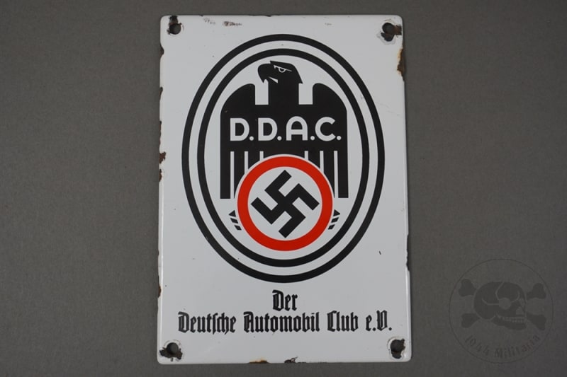 Original German WWII D.D.A.C. Enamel Sign
