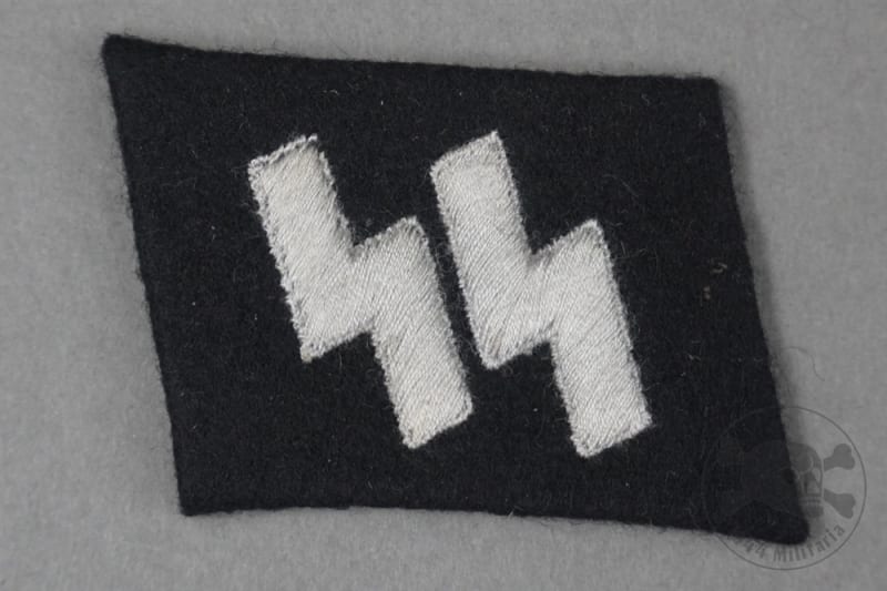 Unissued Original Waffen SS EM/NCO Collar Tab With RZM SS Tag