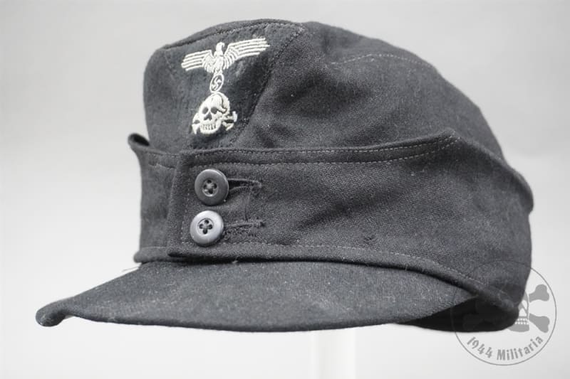 Original Waffen SS Late War Issue Black Panzer Enlisted Mans M43 Cap ...