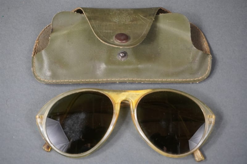 Original US WWII Sunglasses With Pouch Dated 1944