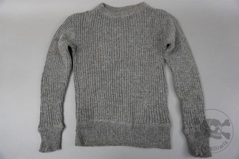Original German WWII Wehrmacht Issue Late-War Gray Wool Sweater Size 1