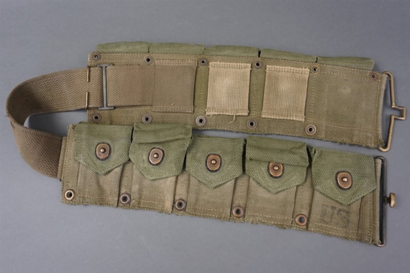 Original US WWII M1923 10 Pouch Cartridge Belt