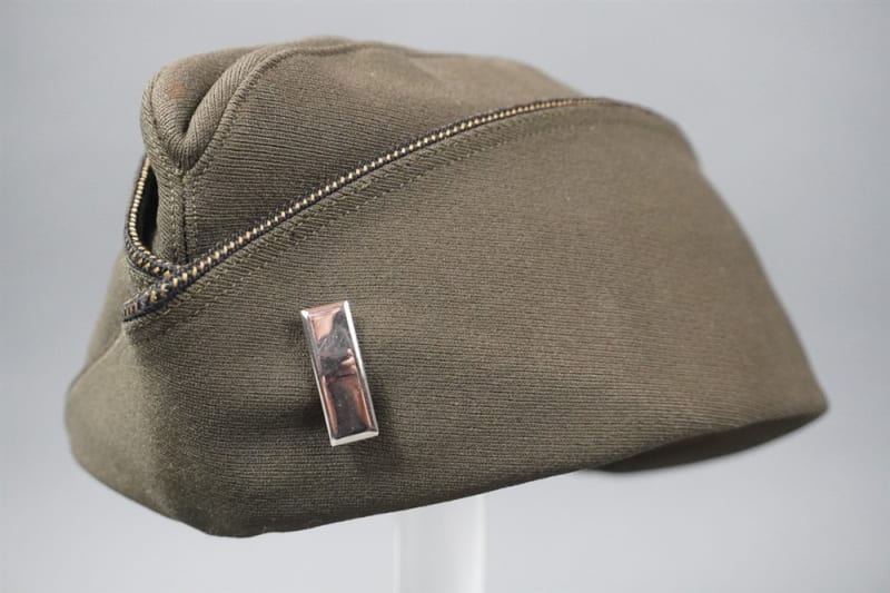Original US WWII Dark Brown Officerâ€™s Overseas Cap