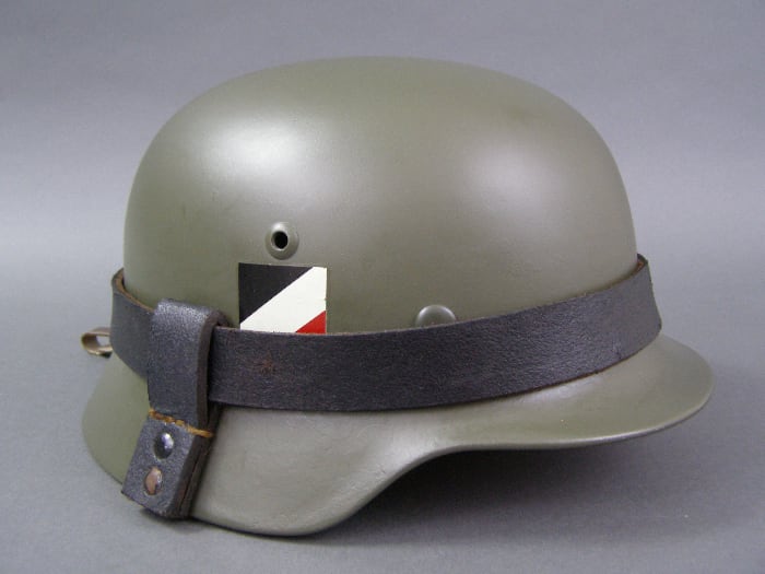 Reproduction German WWII Helmet Leather Carry Harness