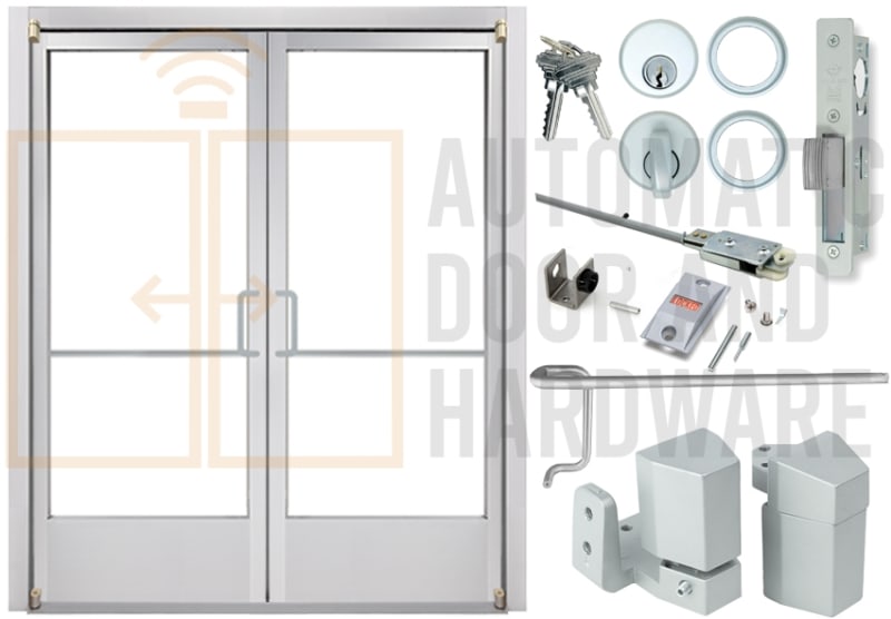 Alum-Lite (6068) 72 in. x 80 in. Commercial Aluminum Storefront Door ...