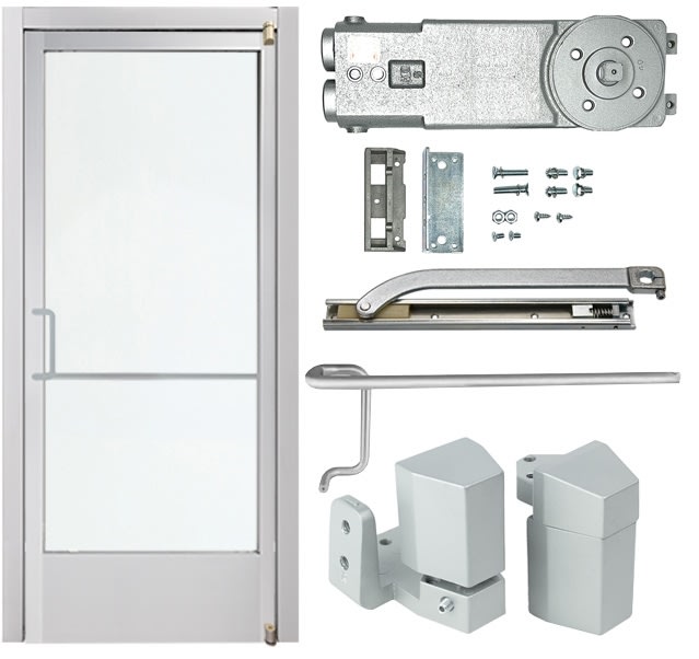 Alum-Lite 36 in. x 80 in. Left Hand Commercial Glass Narrow Stile ...