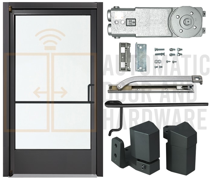 Alum-Lite 42 in. x 80 in. Right Hand ADA Commercial Glass Narrow Stile ...